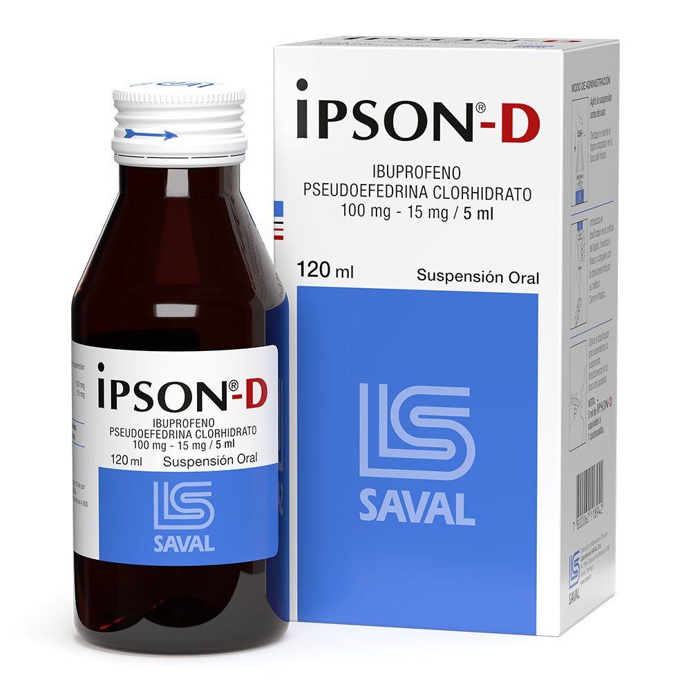 Ipson-D Ibuprofeno 100 mg / 5 mL Suspensión Oral 120 mL
