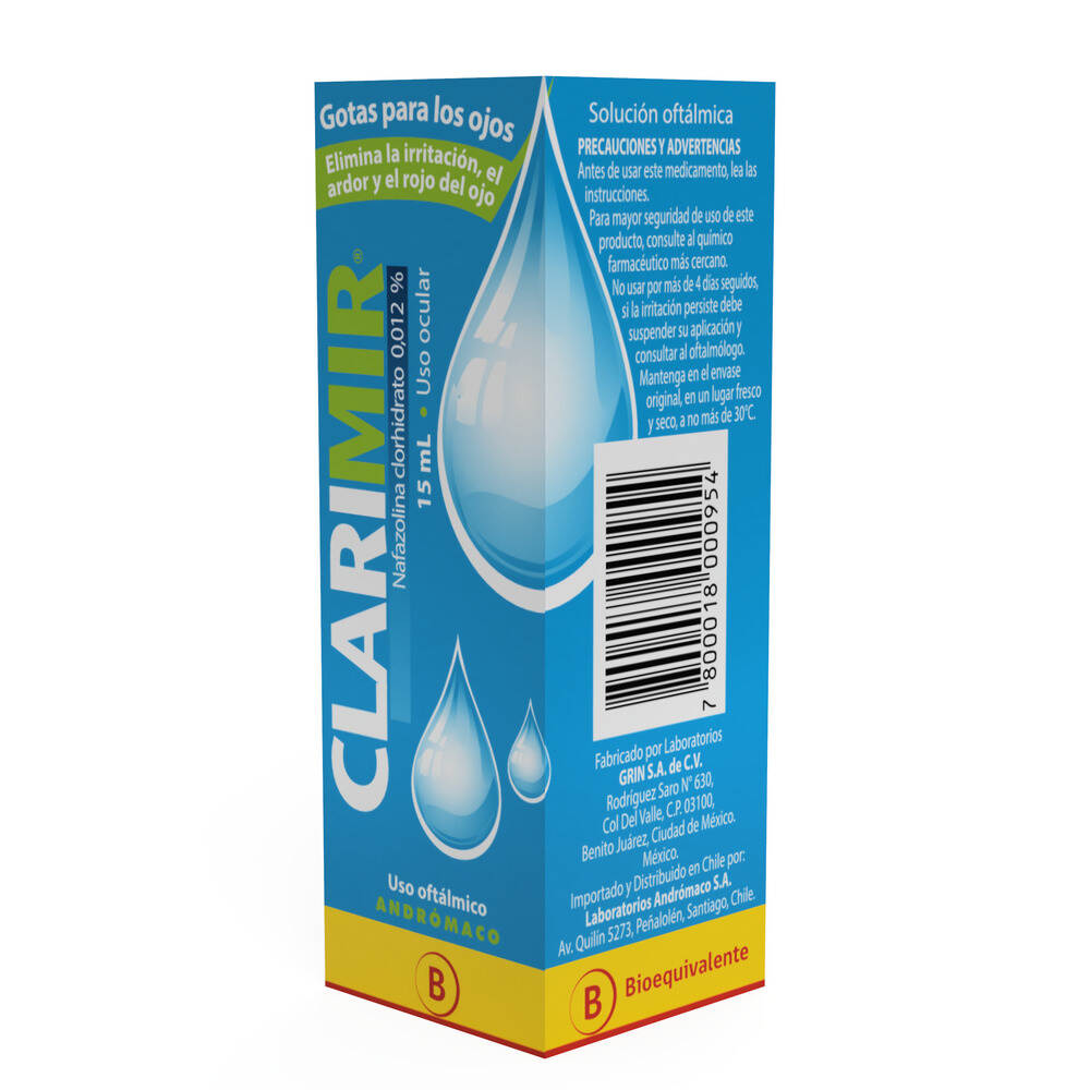 Clarimir Nafazolina 0,012% Solución Oftálmica 15 mL | Cruz Verde