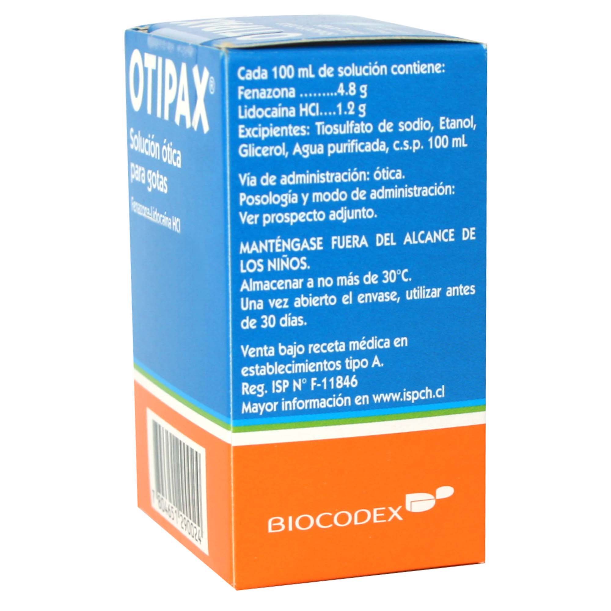 Otipax Fenazona 4,8 gr / 100 mL Lidocaína 1,2 gr / 100 mL Solución ...