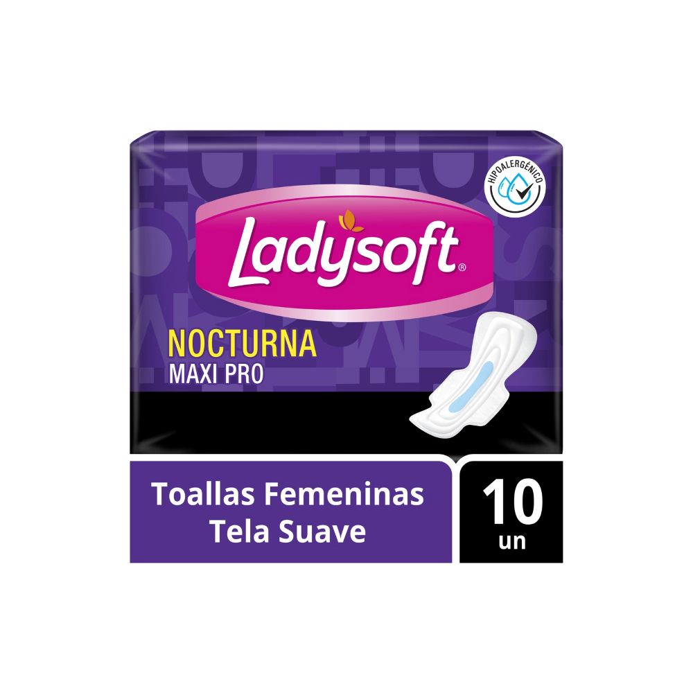 Toalla Femenina Normal Nocturna Ladysoft Maxi Pro 10 un | Cruz Verde