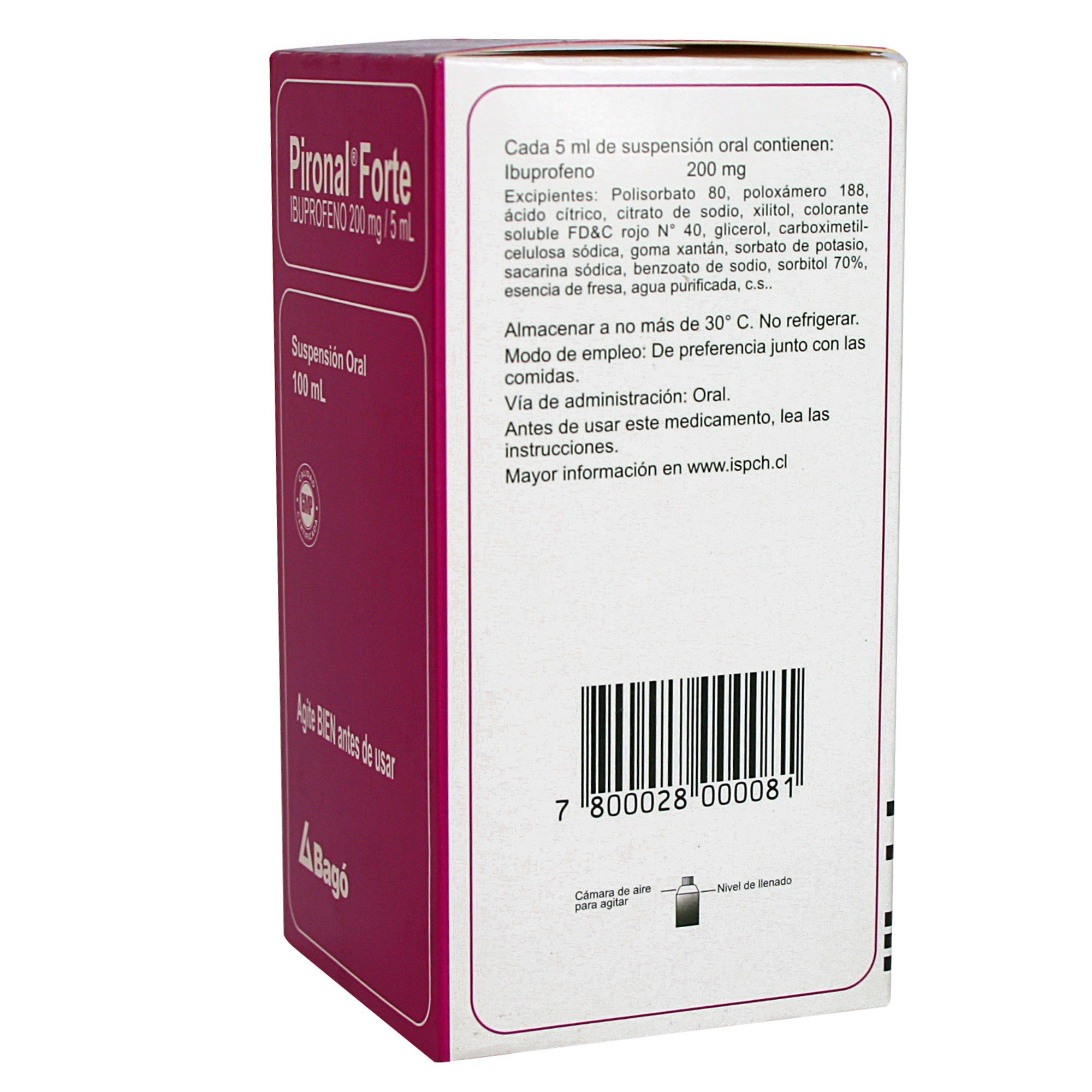 Pironal Forte Ibuprofeno 200 mg/5mL Suspensión 100 mL | Cruz Verde