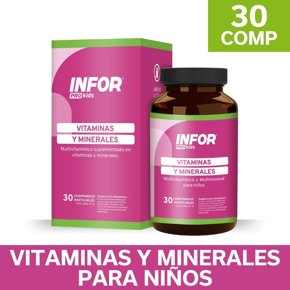 Infor Pro Kids Vitaminas 500 mcg 30 Comprimidos | Cruz Verde