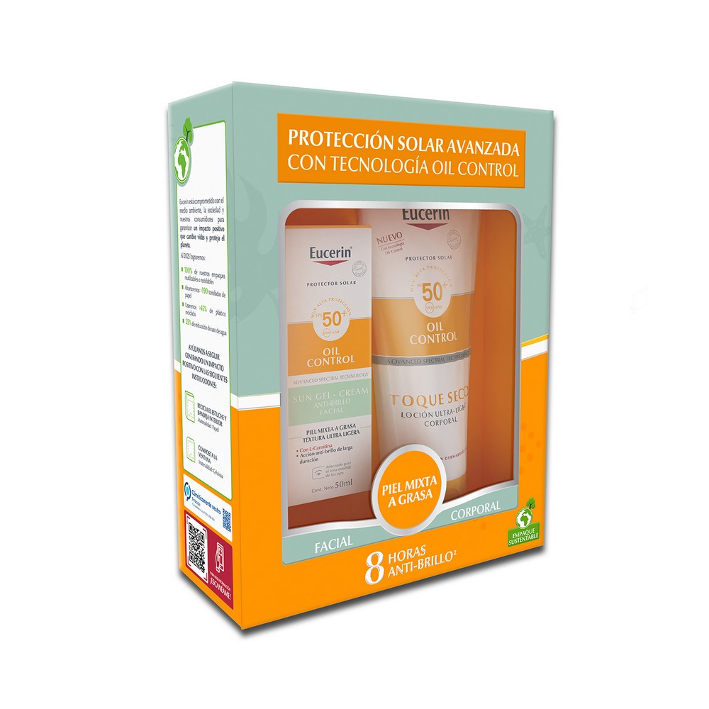 Estuche Sun Face Oil Control 50ml + Sun Body Spray Toque Seco 200ml ...