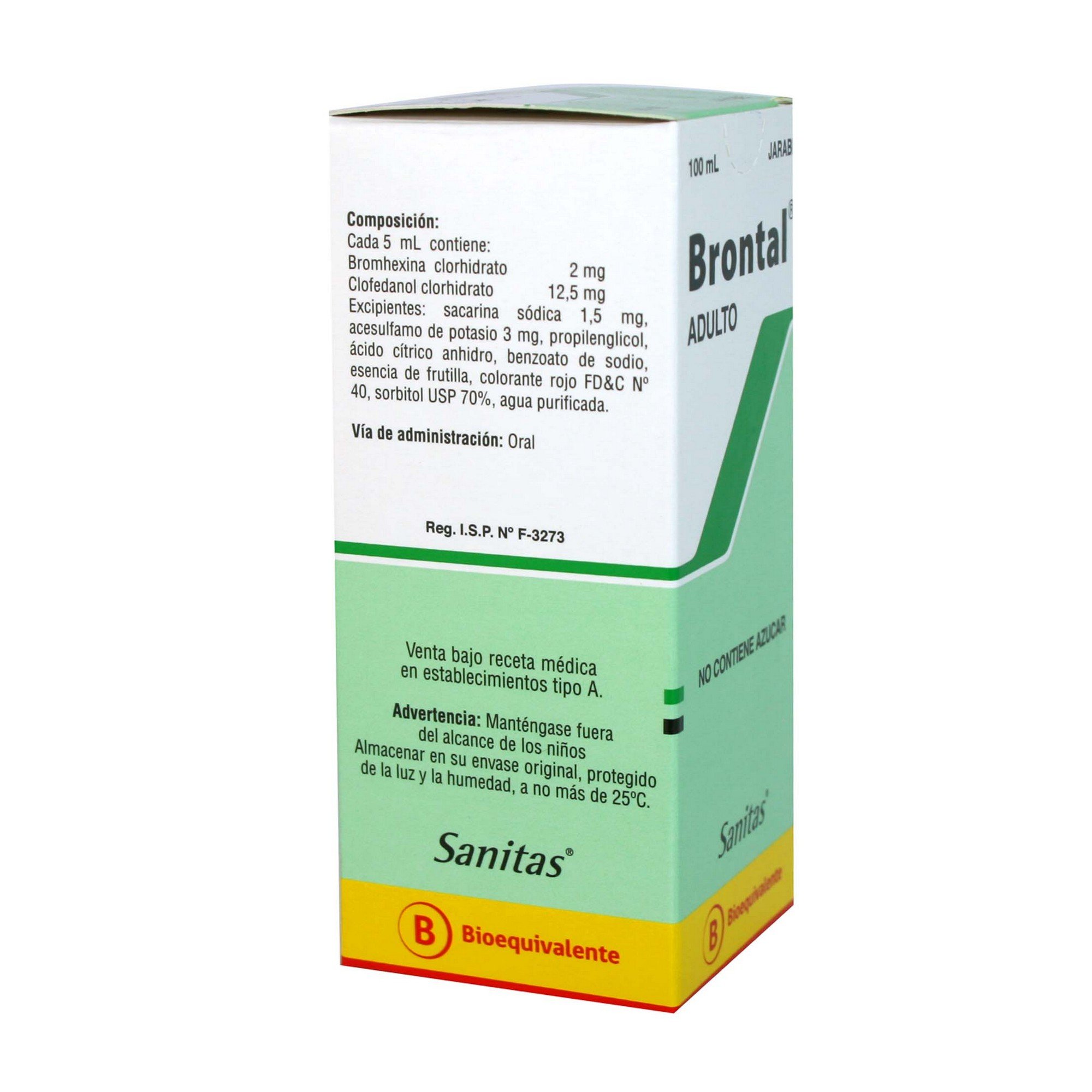 Brontal Adulto Clofenadiol 12,5 mg / 5 mL Jarabe 100 mL | Cruz Verde
