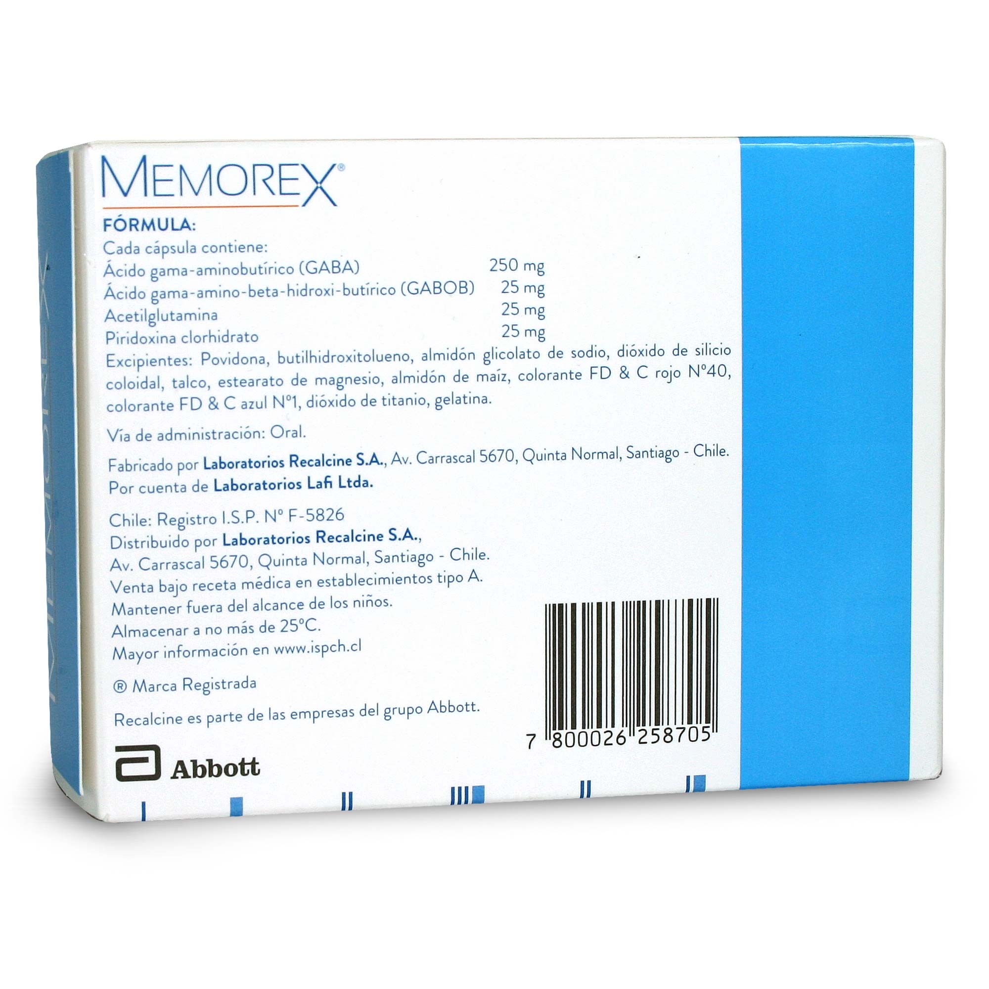 Memorex Gaba 250 mg 60 Cápsulas | Cruz Verde