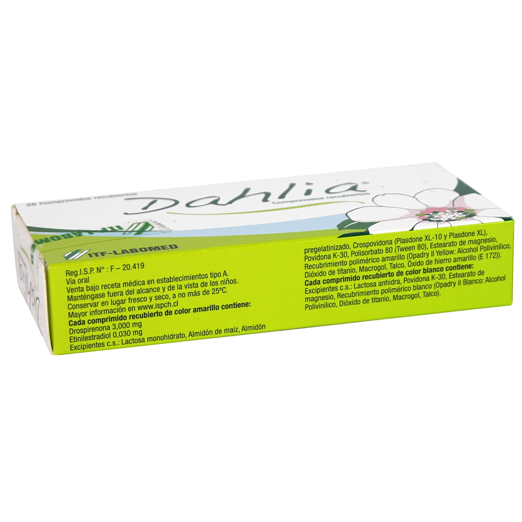 Dahlia Drospirenona 0,03 mg 28 Comprimidos Recubiertos | Farmacias Cruz ...