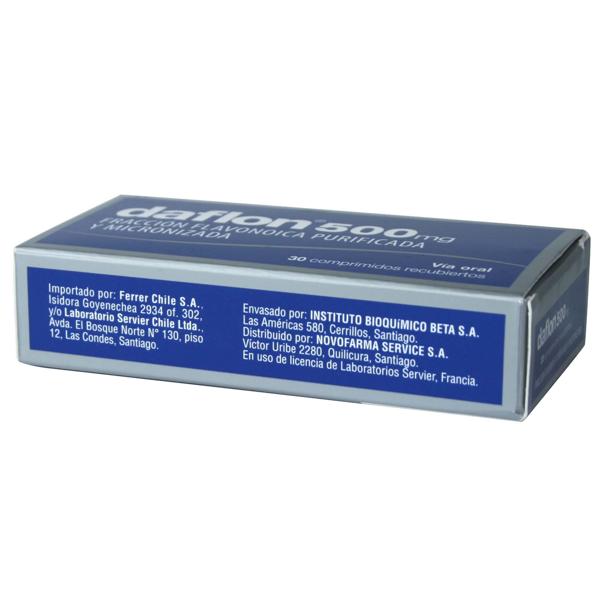 Daflon 500 Diosmina 450 mg Hesperidina 50 mg 30 Comprimidos Recubiertos ...