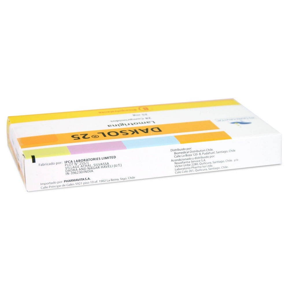 Daksol 25 Lamotrigina 25 mg 28 Comprimidos | Cruz Verde