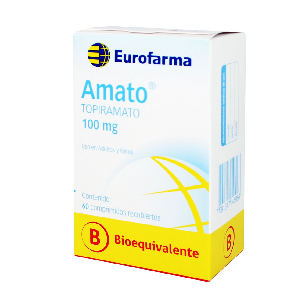 Amato (B) Topiramato 100 mg x 60 Comprimidos Recubiertos - FarmaCompara