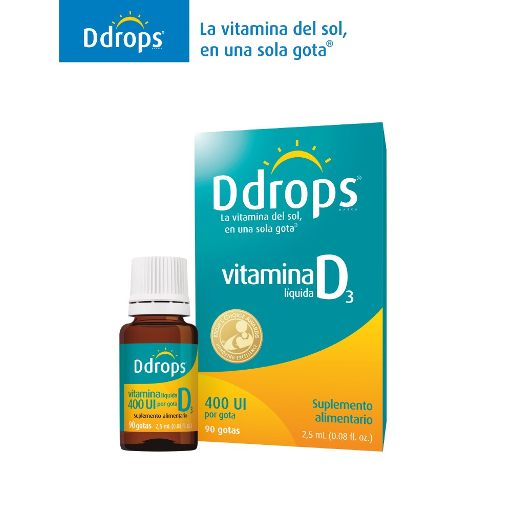 DDROPS 400 UI Vitamina D en gotas 90 gotas (2,5 mL) - FarmaCompara