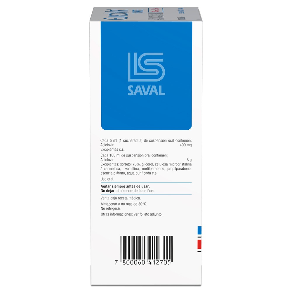 Eurovir Forte Aciclovir 400 mg/5mL Suspensión 100 mL | Cruz Verde
