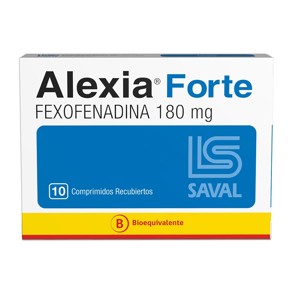 Alexia Forte Fexofenadina 180 mg 10 Comprimidos | Cruz Verde