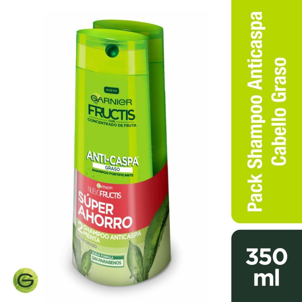 Pack Shampoo 2X Anticaspa Cabello Graso Verde Reno | Cruz Verde