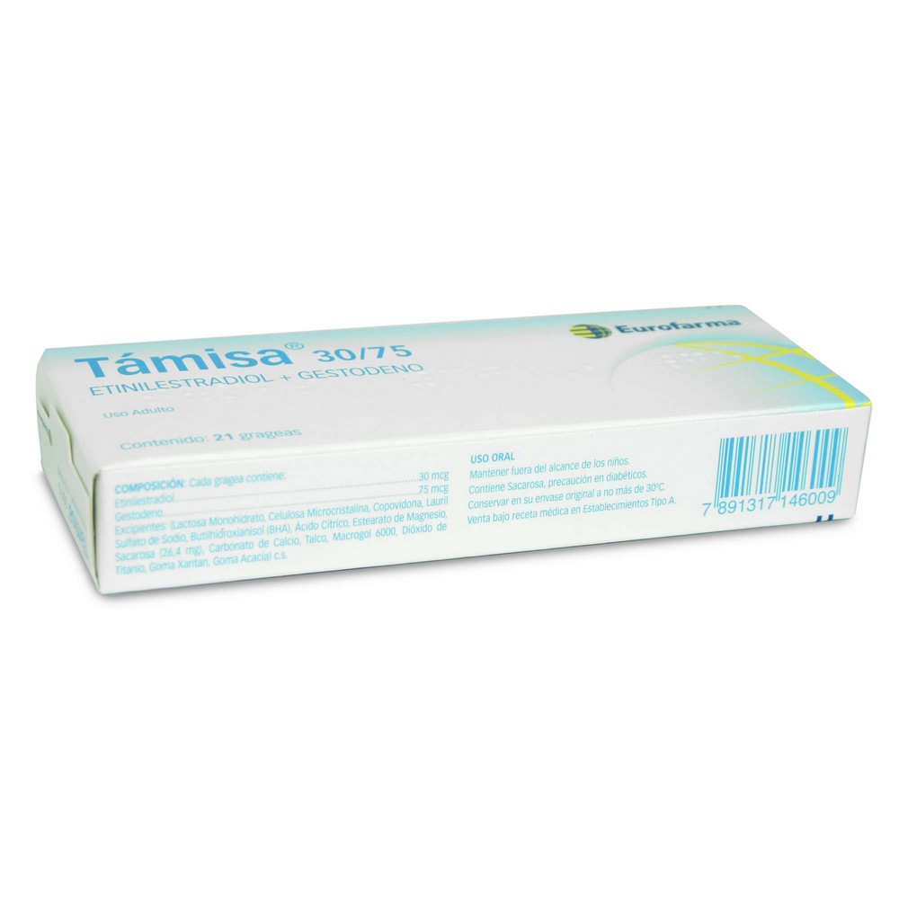 Támisa Etinilestradiol + Gestodeno 30 mcg / 75 mcg 21 Grageas | Cruz Verde