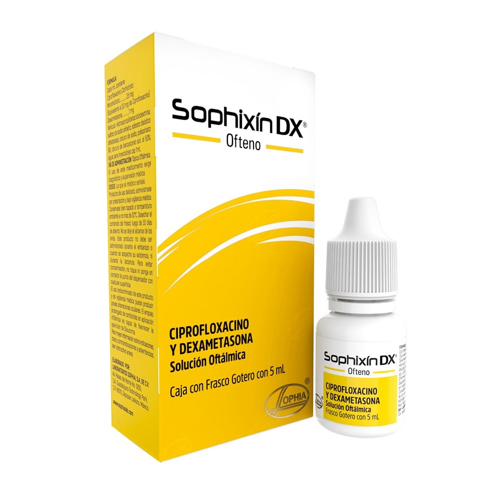 Ofteno Ciprocloxacino 0,3% Dexametasona 0,1% Solución Oftálmica 5mL ...