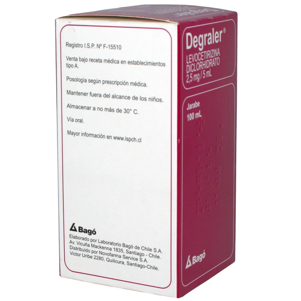 Degraler Levocetirizina 2,5 mg / 5 mL Jarabe 100 mL | Cruz Verde