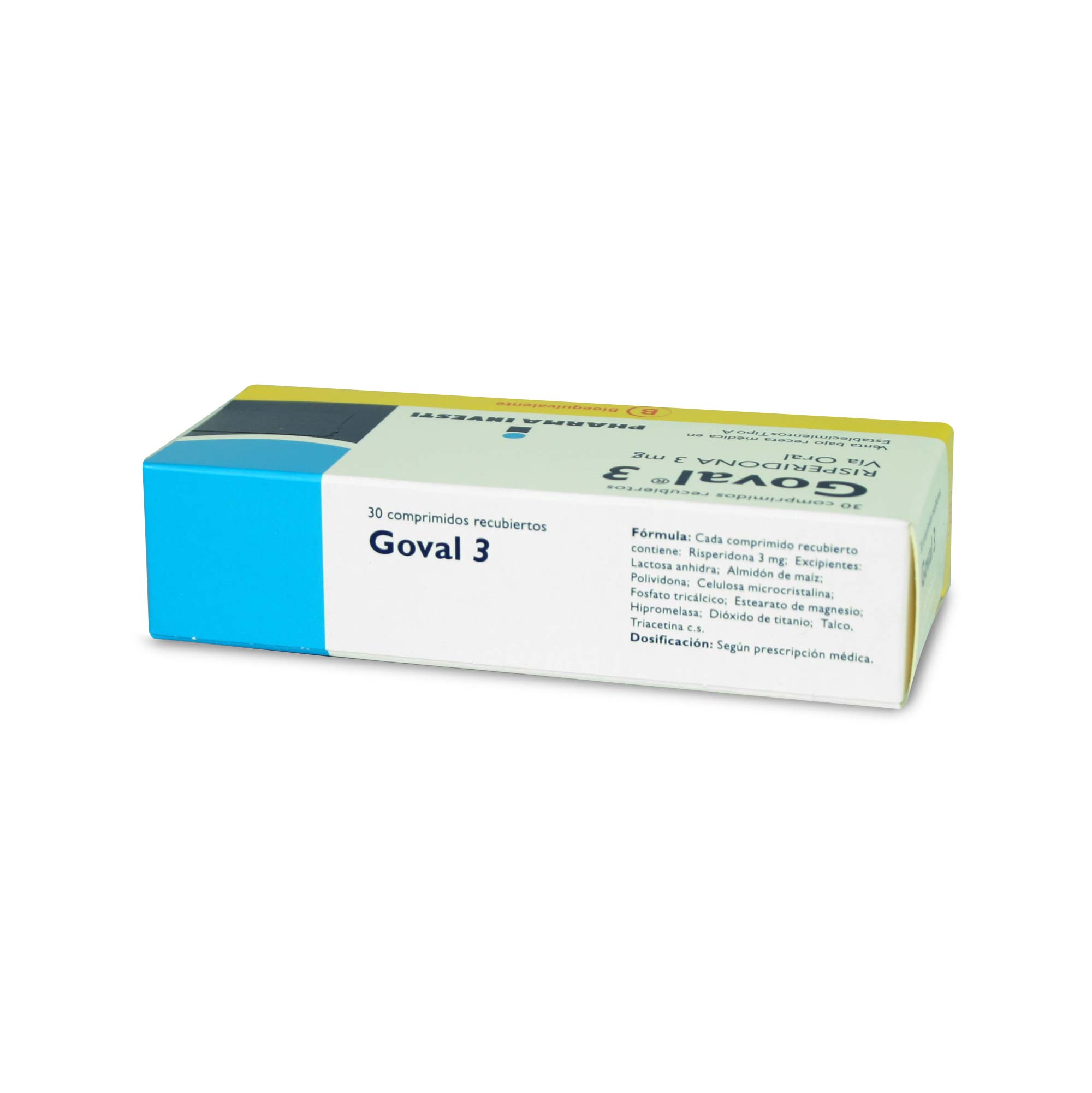 Goval Risperidona 3 mg 30 Comprimidos | Cruz Verde