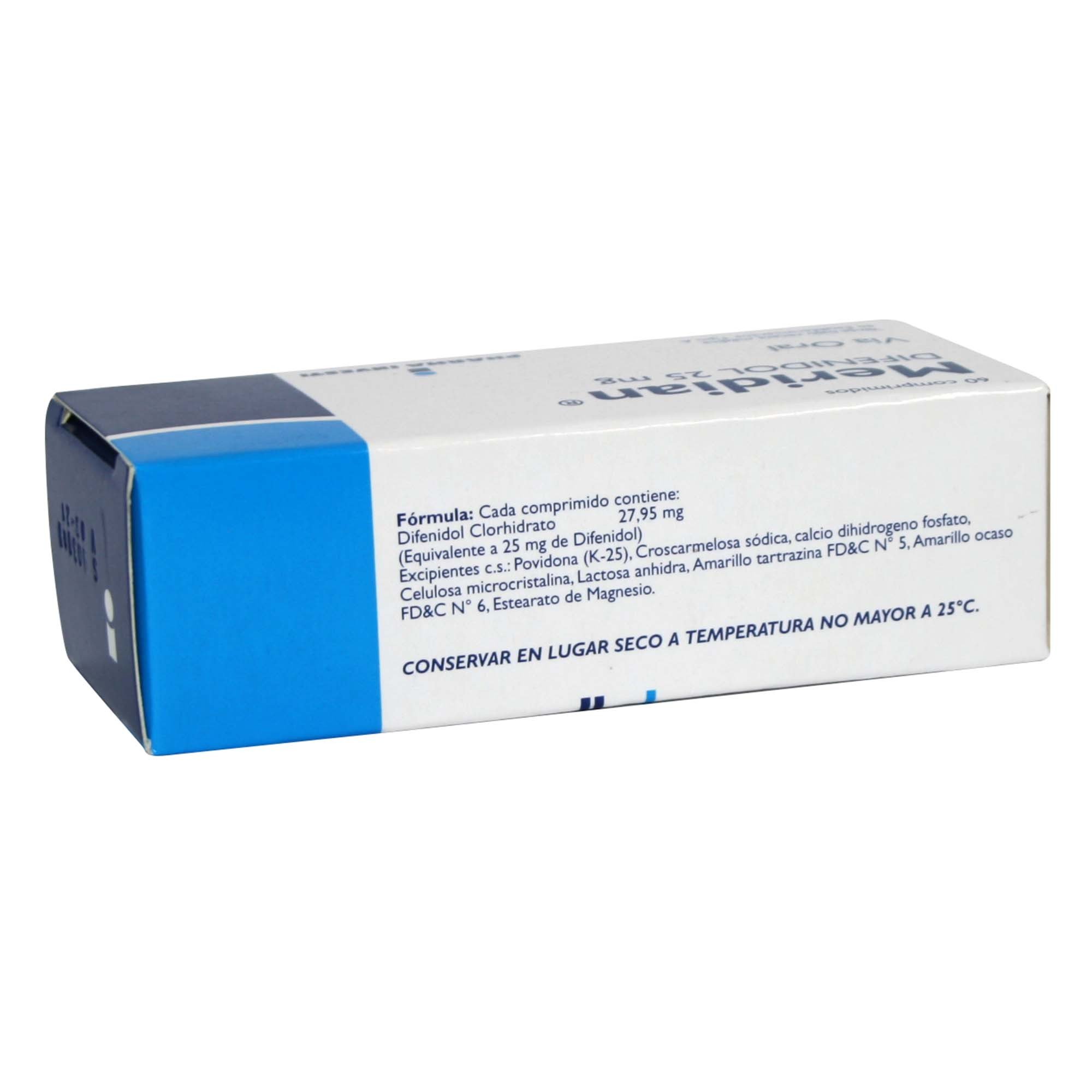 Meridian Difenidol Clorhidrato 25 mg 60 Comprimidos | Cruz Verde