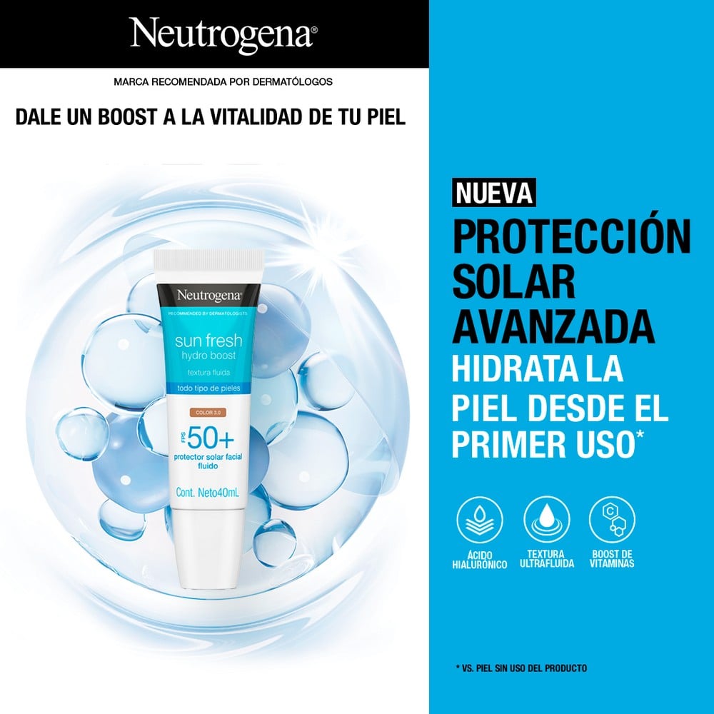 Neutrogena Sun Fresh Hydro Boost Tono Medio FPS 50+ 40mL | Cruz Verde