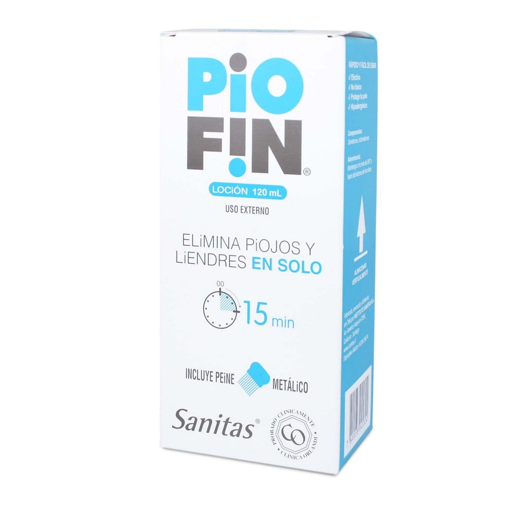 Piofin Elimina Piojos y Liendres con Peine Metálico Dimeticona 600 mg ...