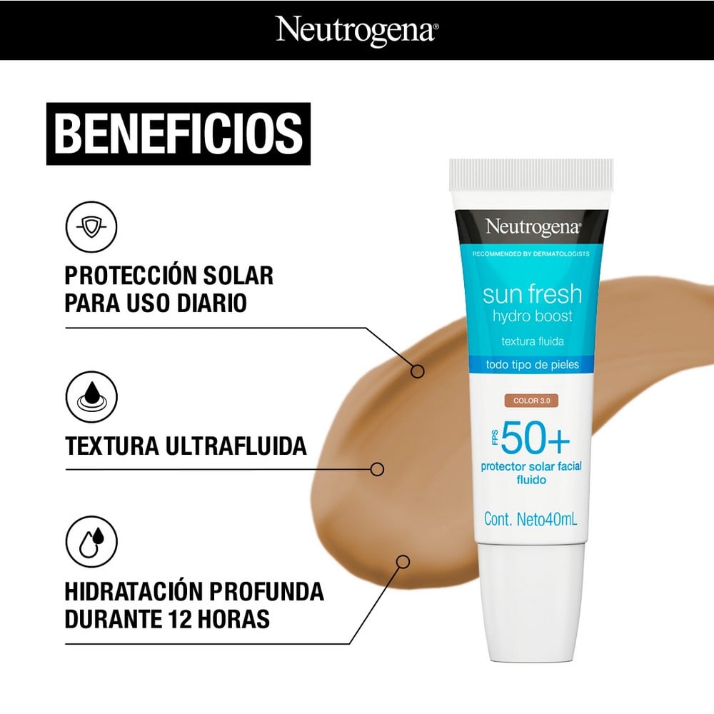 Neutrogena Sun Fresh Hydro Boost Tono Medio FPS 50+ 40mL | Cruz Verde