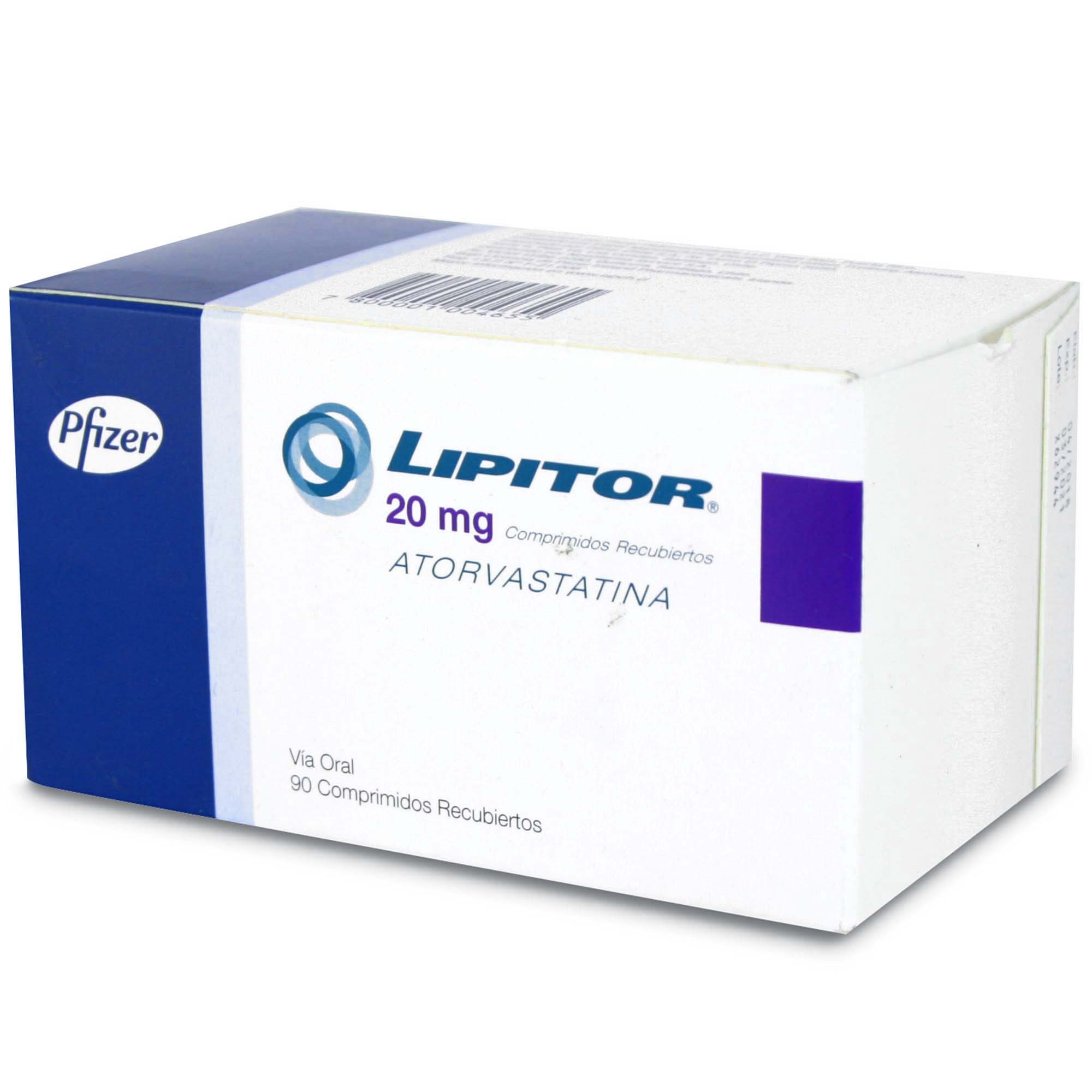 Lipitor Atorvastatina 20 mg 90 Comprimidos Recubierto - FarmaCompara