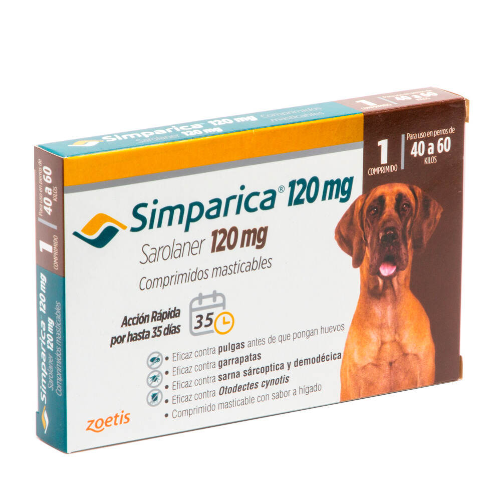 Simparica Saronaler 120 mg (40 a 60 kg) 1 Comprimido Masticable | Cruz ...