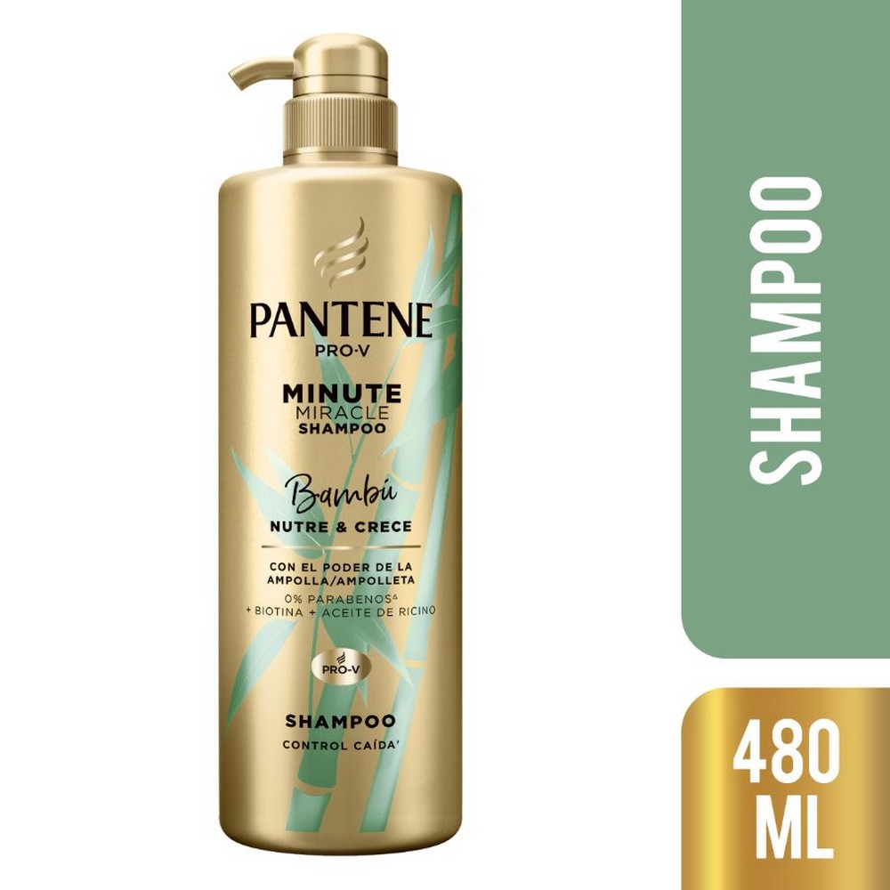 Pro-V Shampoo Minute Miracle Bambú Nutre/Crece Control Caída 480 mL | Cruz Verde