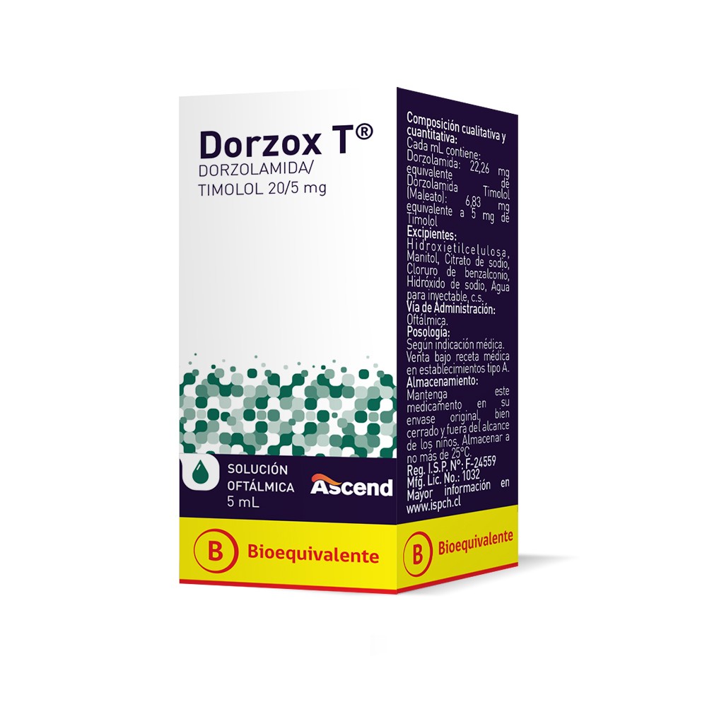 Dorzox T Dorzolamida 20 mg Timololol 5 mg Solución Oftálmica 5 mL ...