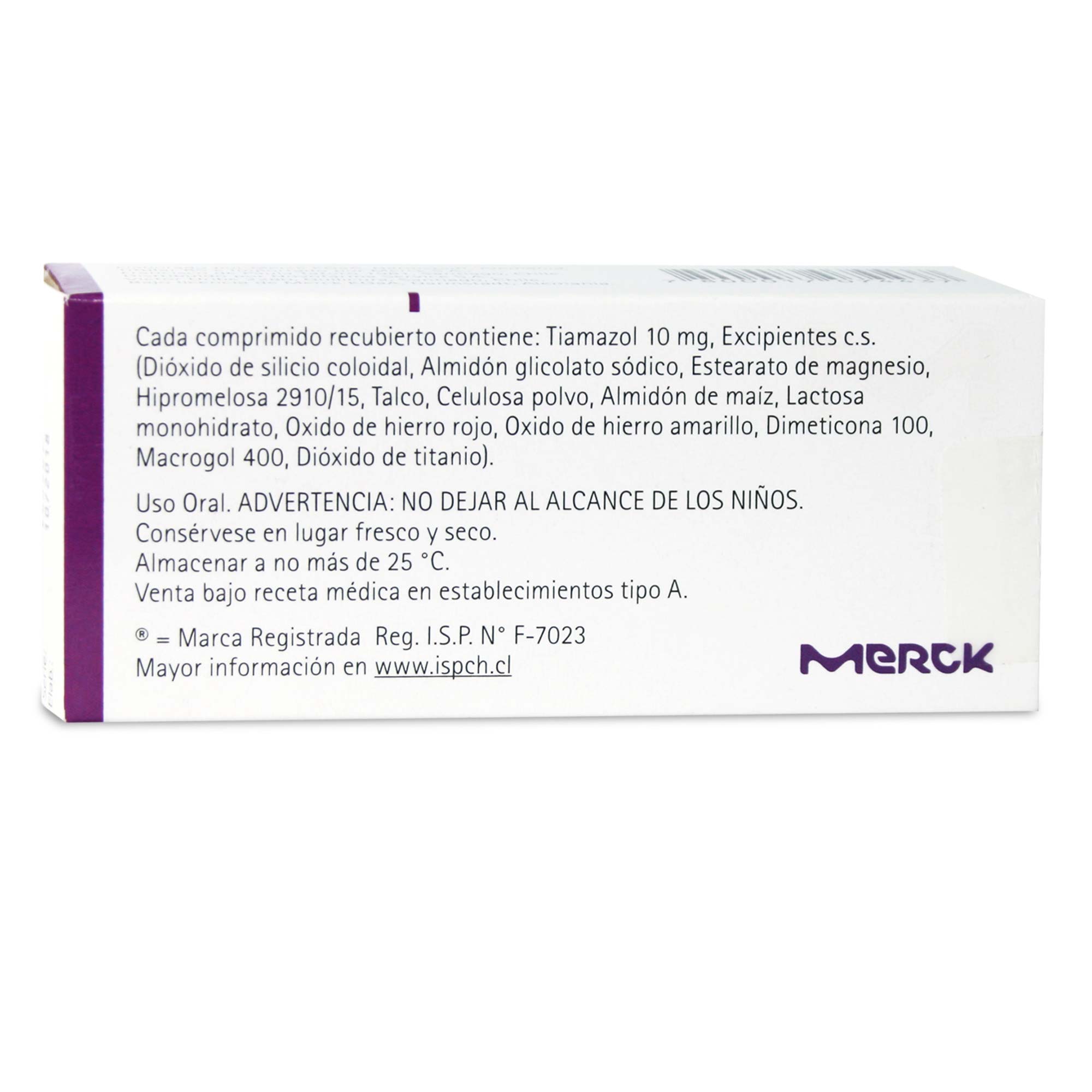 Thyrozol 10 Tiamazol 10 mg 50 Comprimidos Recubierto | Cruz Verde