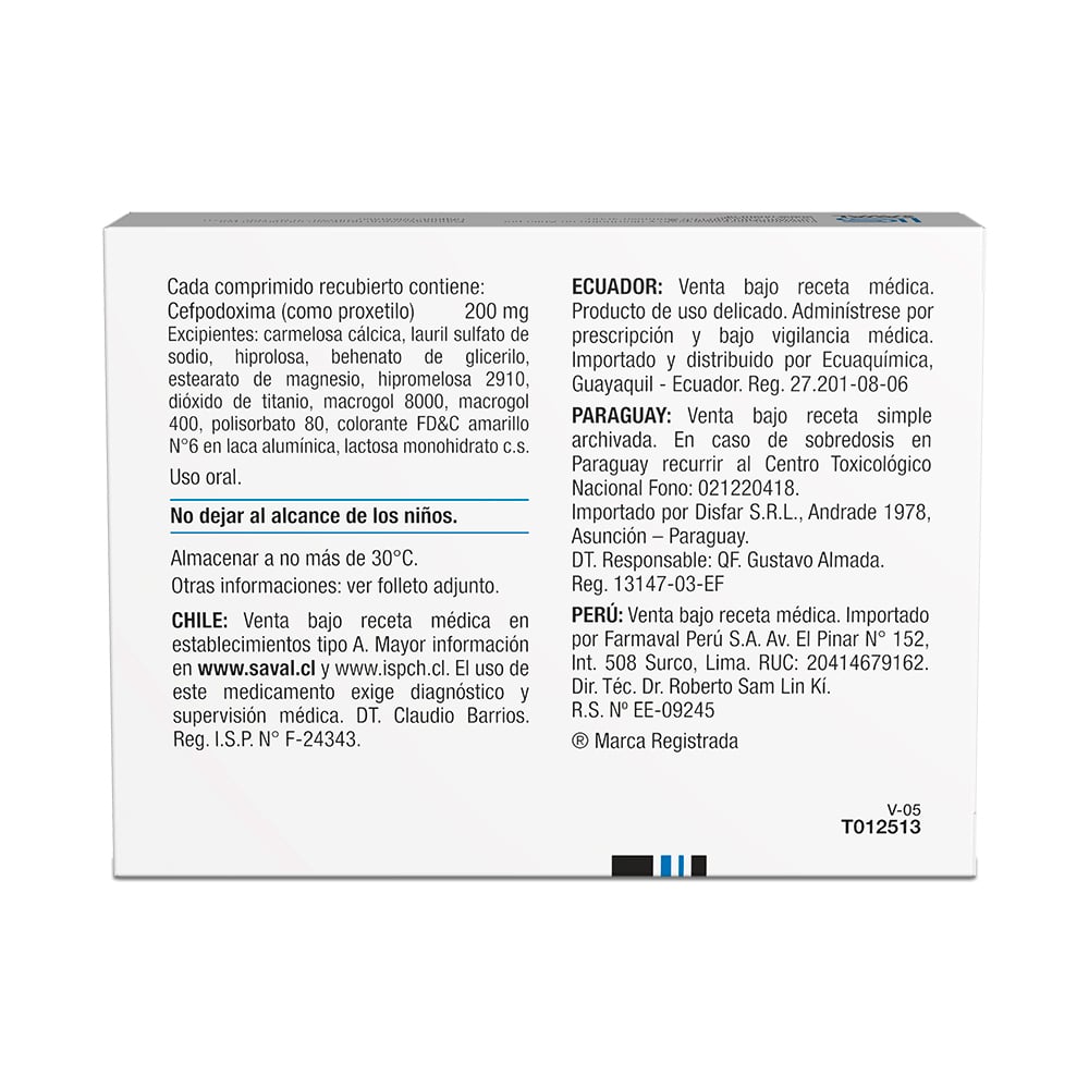 Cefirax Cefpodoxima 200 mg 20 Comprimidos Recubierto | Cruz Verde