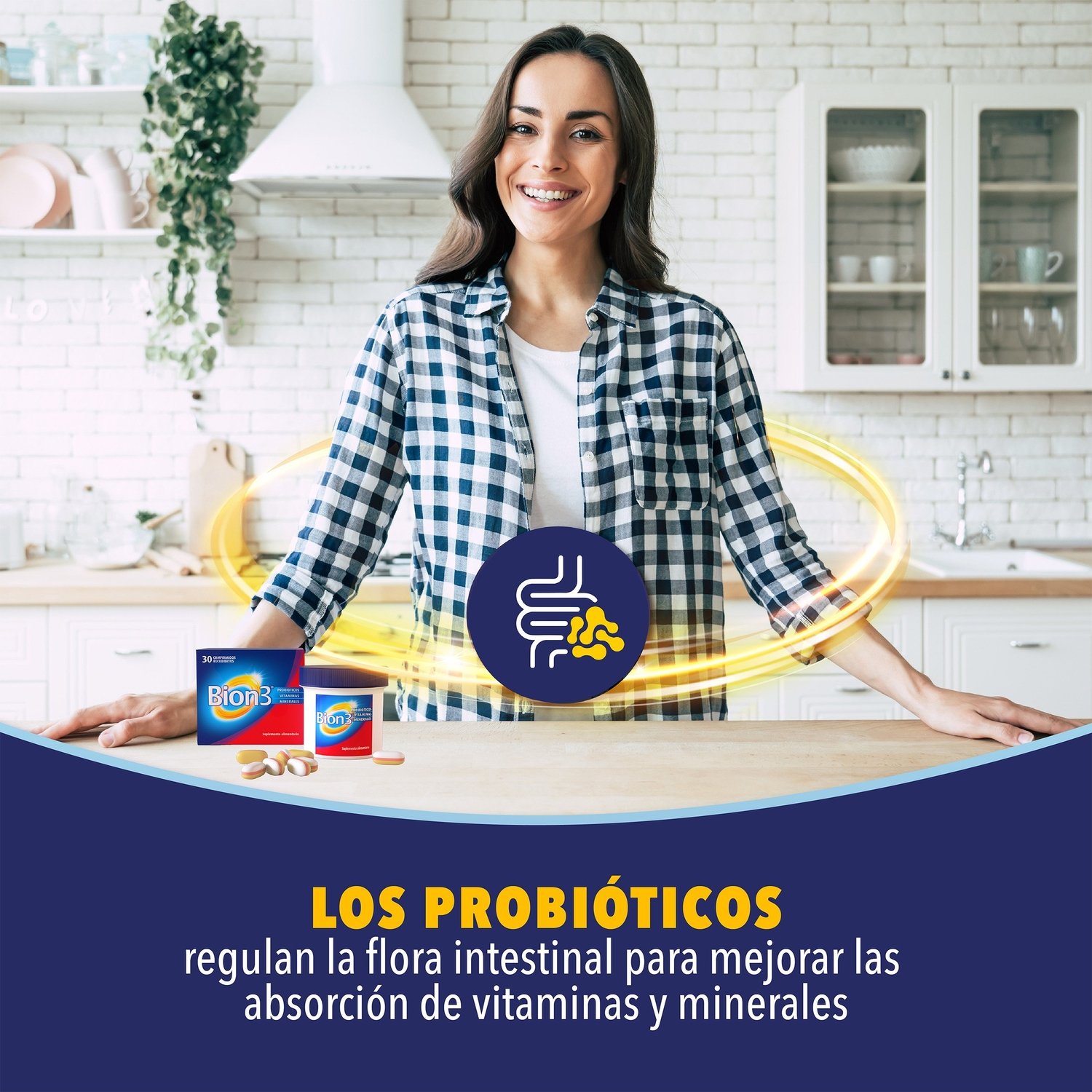 Bion 3 Multivitamínico con Probióticos 30 Comprimidos | Cruz Verde