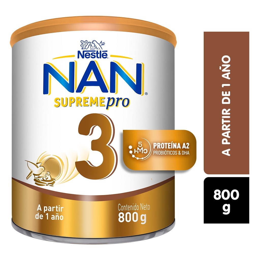 Nan 3 Supreme Formula Láctea Polvo a Partir 1 Año 800 grs | Farmacias ...