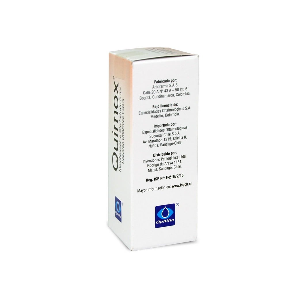 Quimox Moxifloxacino 0,5% Solución Oftálmica 5 mL | Cruz Verde
