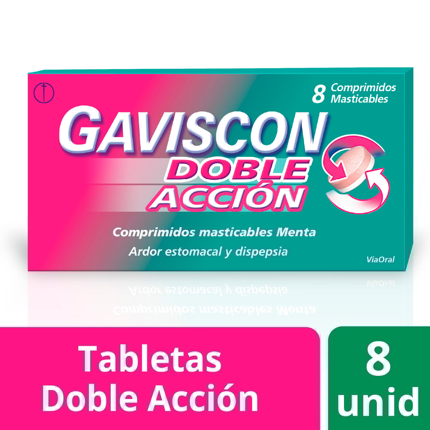 Gaviscon Doble Acción 8 Comprimidos | Cruz Verde
