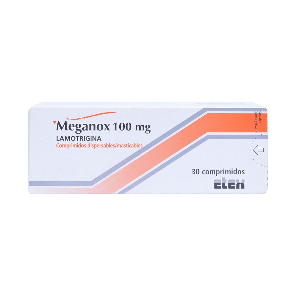 Meganox Lamotrigina 100 mg 30 Comprimidos Disprsables Masticables ...
