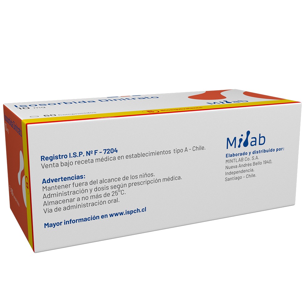 Isosorbide Isosorbide Dinitrato 10 mg 60 Comprimidos | Cruz Verde