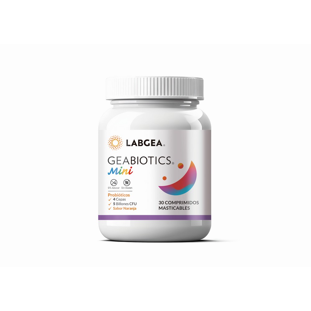 Geabiotics Mini Probioticos 4 Cepas 5 Billones CFU 30 Comprimidos Masticables Sabor Naranja ...