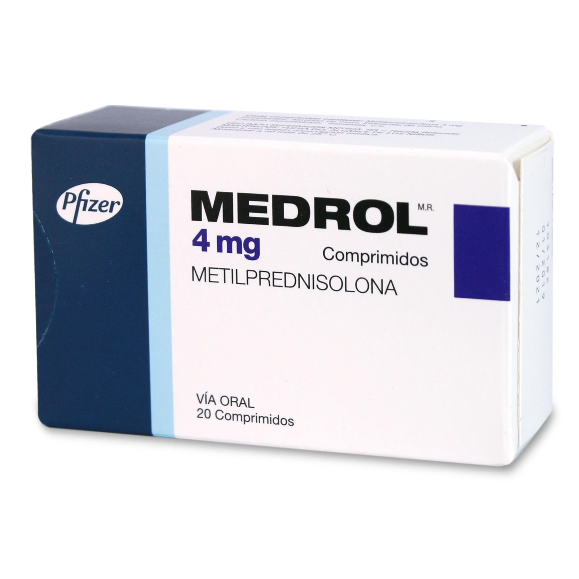 Medrol Metilprednisolona 4 mg 20 Comprimidos - FarmaCompara