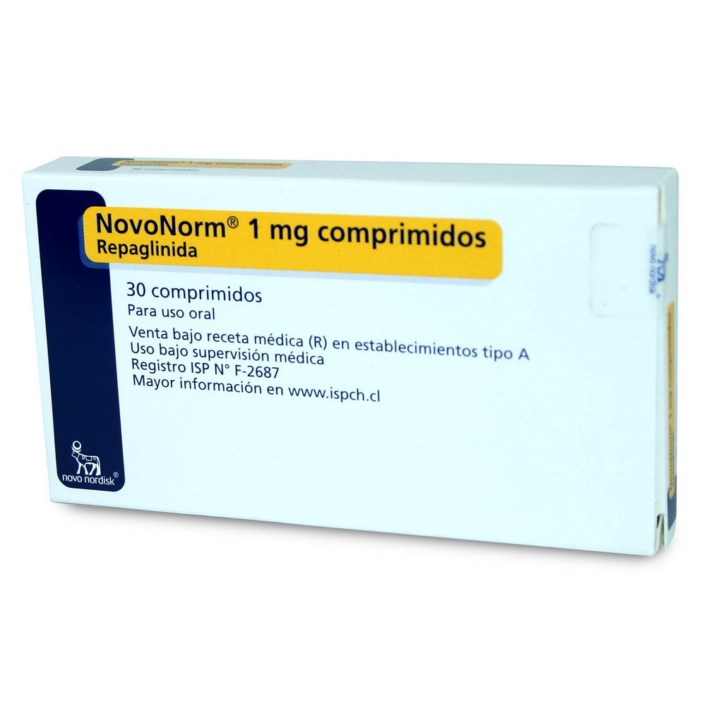 Novonorm Repaglinida 1 mg 30 Comprimidos | Cruz Verde