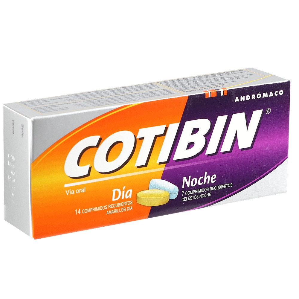 Cotibin Día Noche Pseudoefedrina 60 mg 21 Comprimidos | Cruz Verde