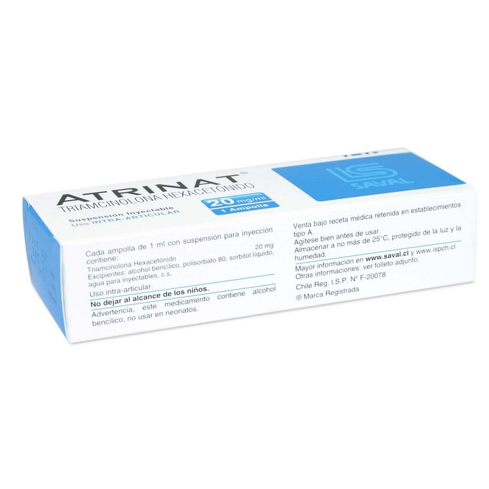 Atrinat Triamcinolona 20 mg Ampolla 1 mL | Cruz Verde