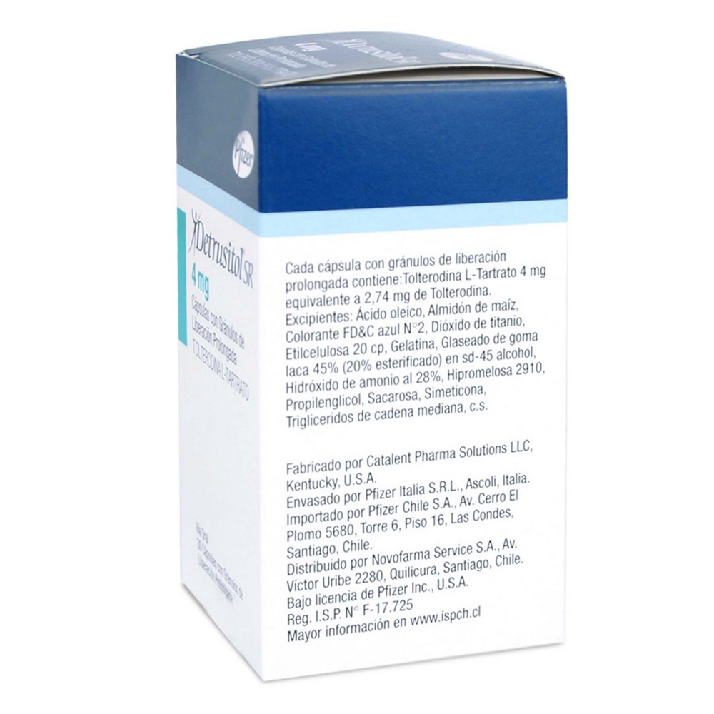 Detrusitol SR Tolterodina L-Tartrato 4 mg 30 Cápsulas | Cruz Verde