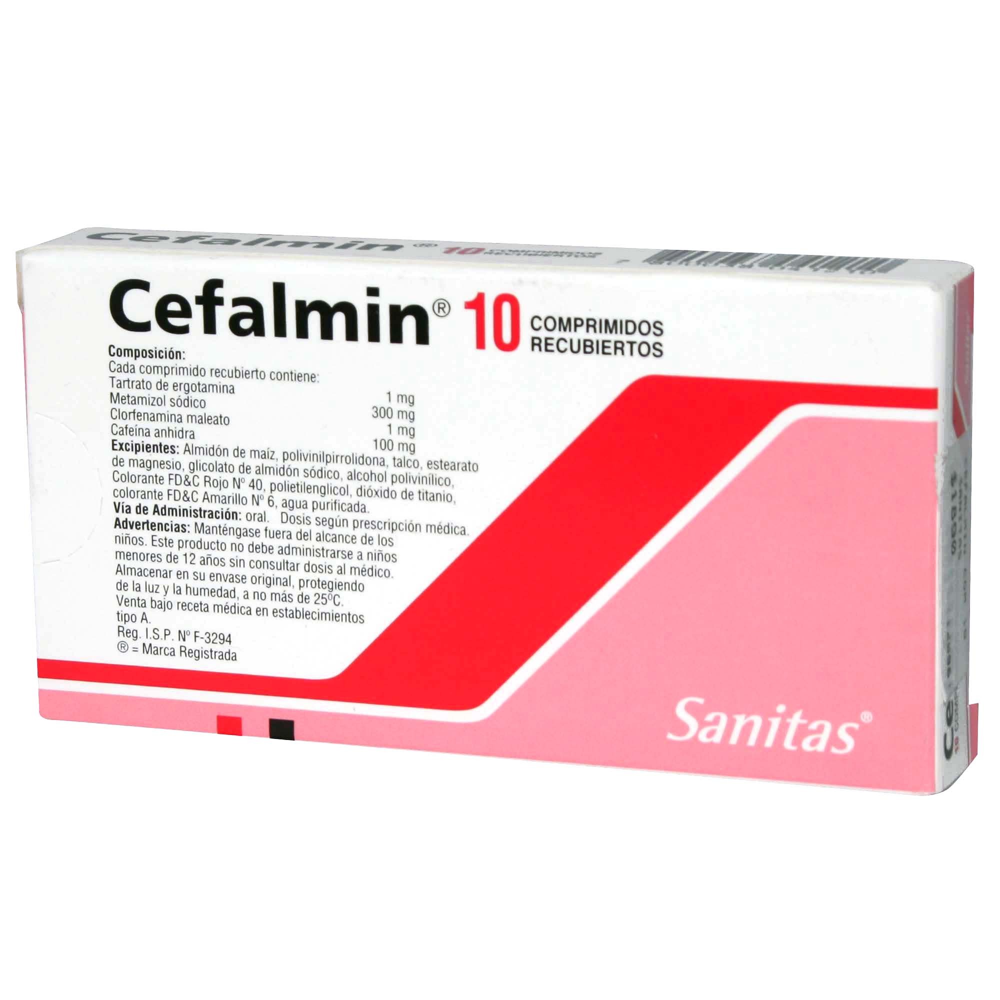 Cefalmin Metamizol 300 mg 10 Comprimidos Recubiertos | Cruz Verde