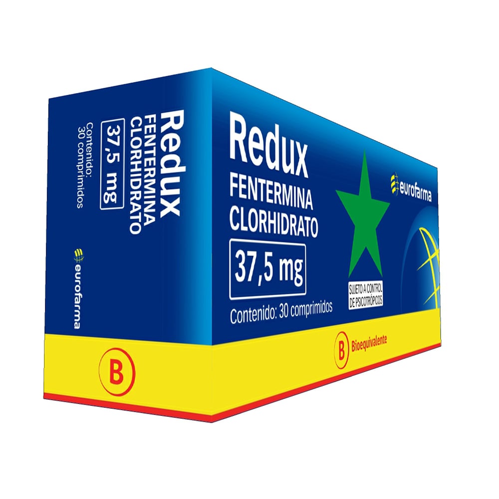 Redux Fentermina 37,5 mg 30 Comprimidos Recubiertos | Cruz Verde