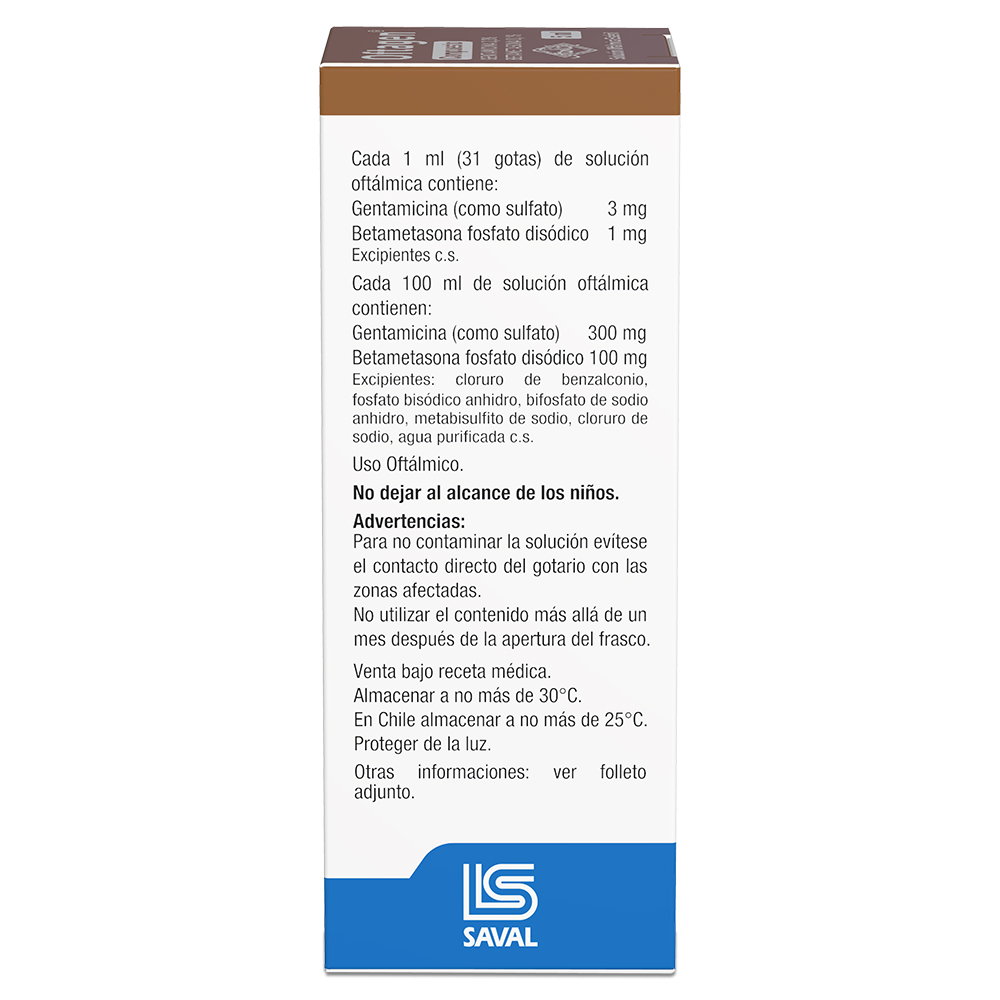 Oftagen Compuesto Gentamicina 0,3% Betametasona 0,1% Solucion Oftalmica ...