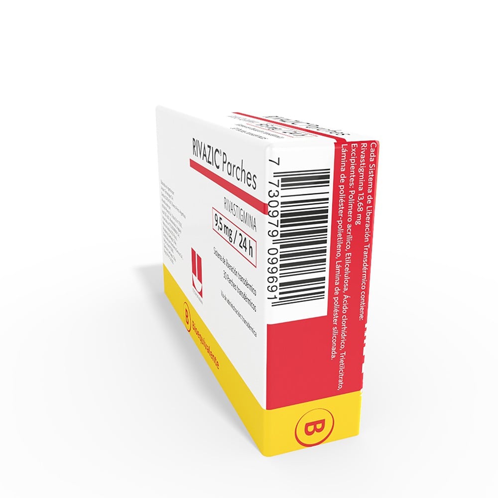 Rivazic 30 parches Transdérmico Rivastigmina 9,5 mg | Cruz Verde
