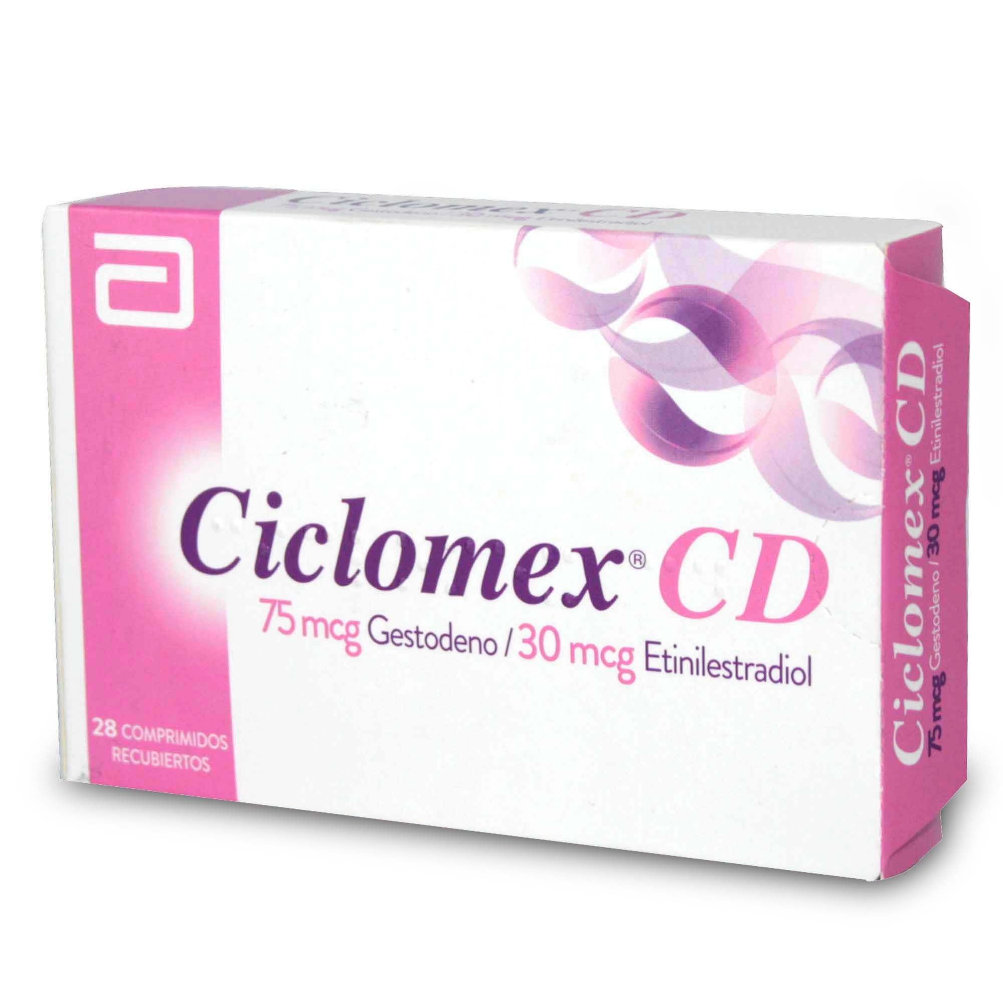 Ciclomex CD Gestodeno 75 mcg Etinilestradiol 30 mcg 28 Comprimidos Recubiertos | Cruz Verde