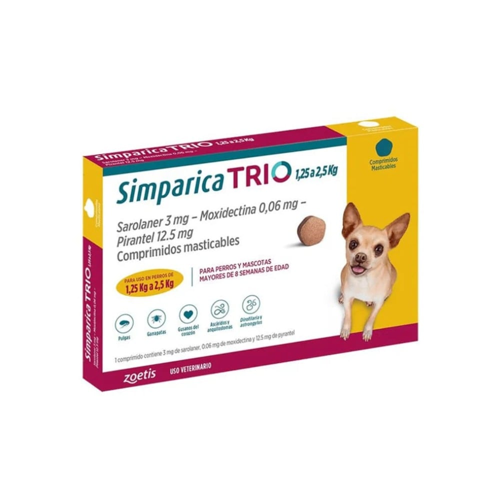 Simparica Trio 1.25-2.5 Kg X 1 Comp | Cruz Verde