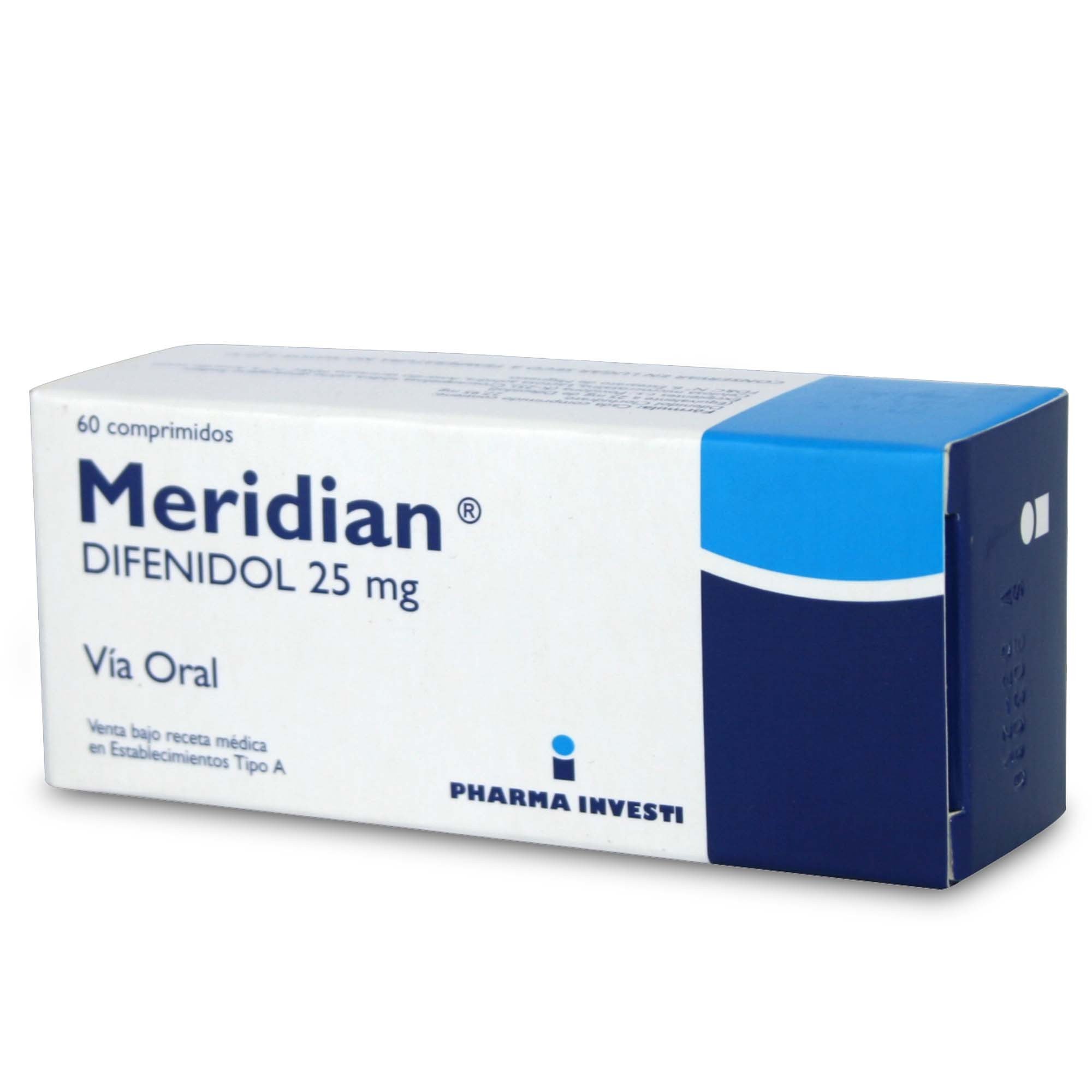 Meridian Difenidol Clorhidrato 25 mg 60 Comprimidos | Cruz Verde